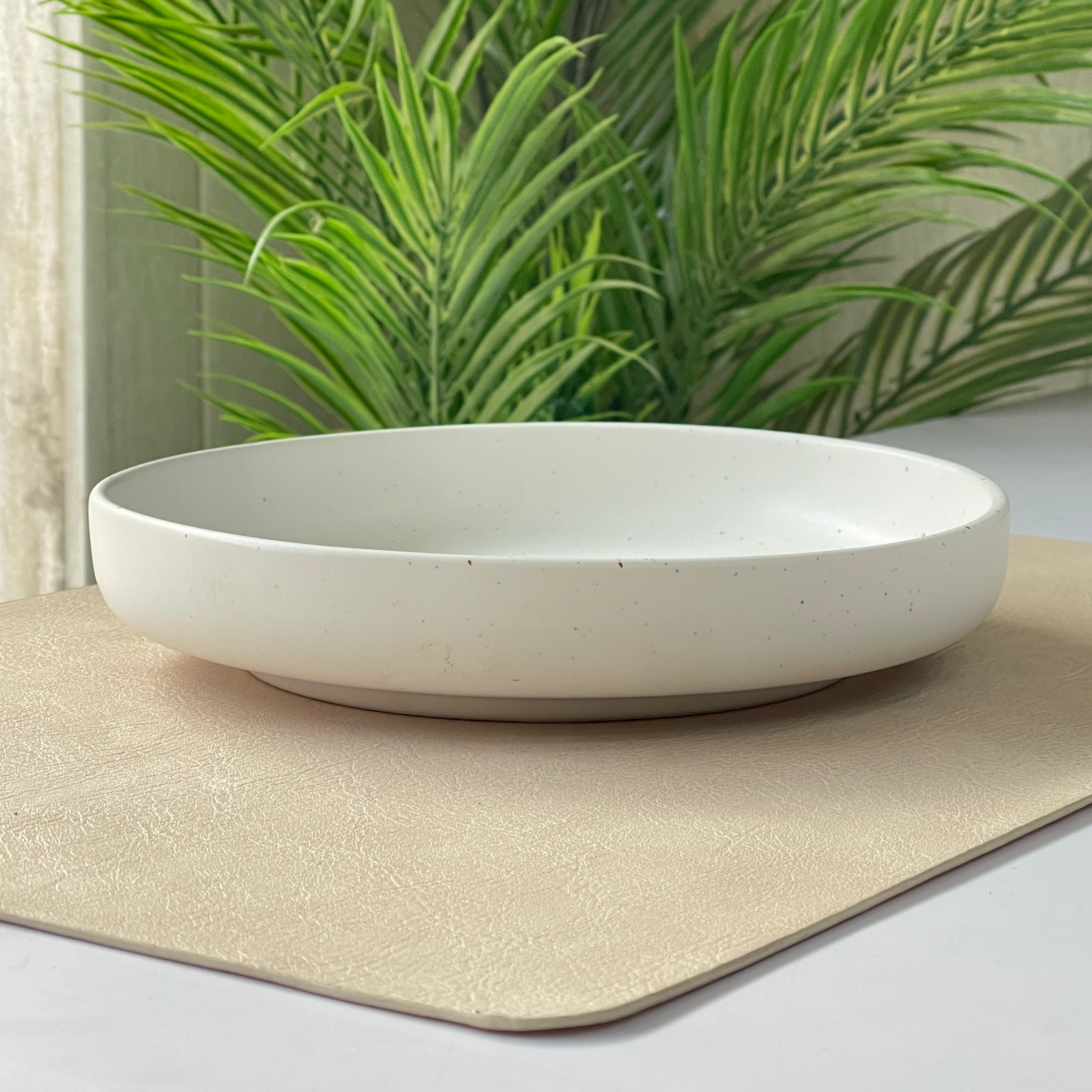 8 inch Deep Classic Plate ( White Matte with Brown Specks ) – Classic ...