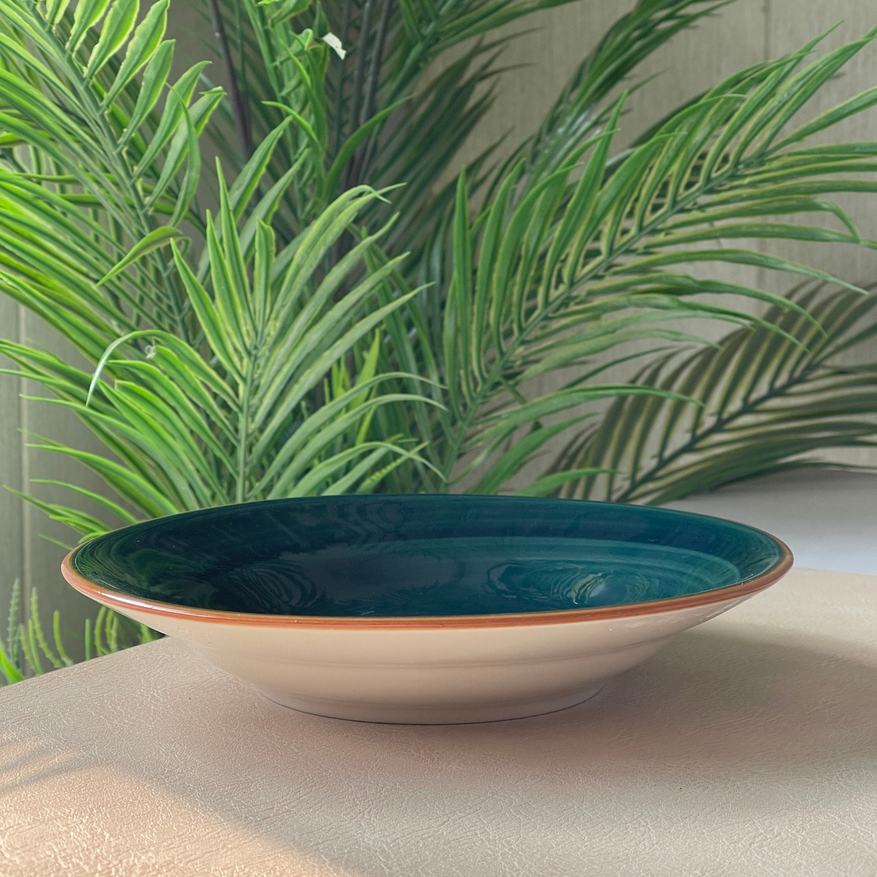 8 inch Deep Gravy Plate ( Peacock Green Colorline ) – Classic Ceramics